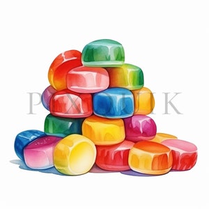 Rainbow Candy Clipart | 10 High Quality Jpgs | Digital Download | Card ...
