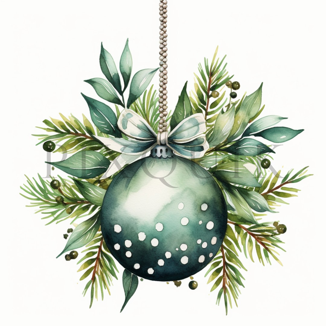 Holiday Tree Decorations Clipart | 10 High Quality Jpgs | Digital ...