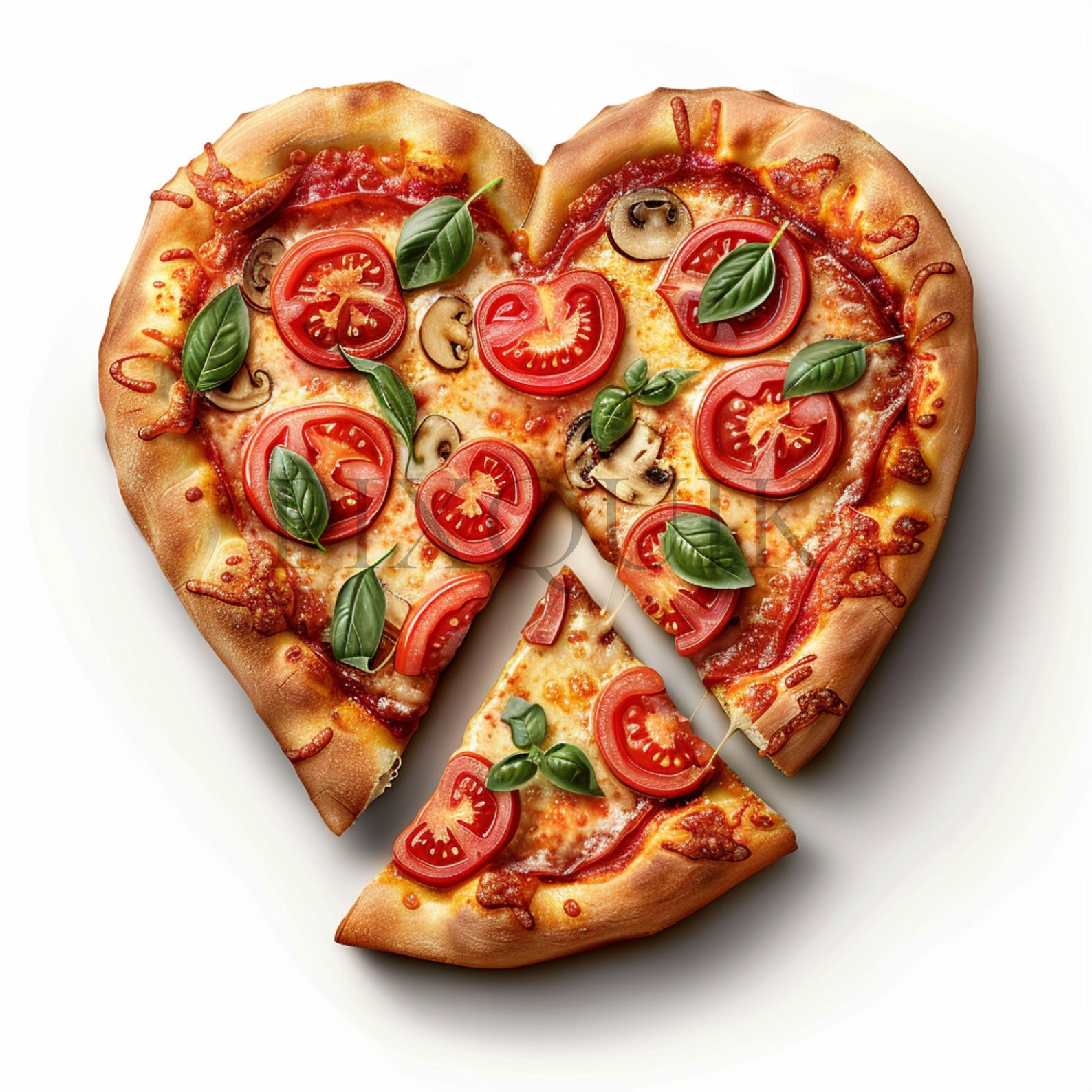 Heart Pizza Clipart | JPG Food Graphics for Pizza Party (digital ...