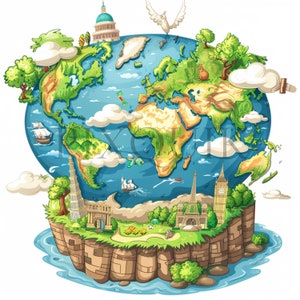 World Clipart | Earth Clipart | 10 High Quality JPG | Globe ...