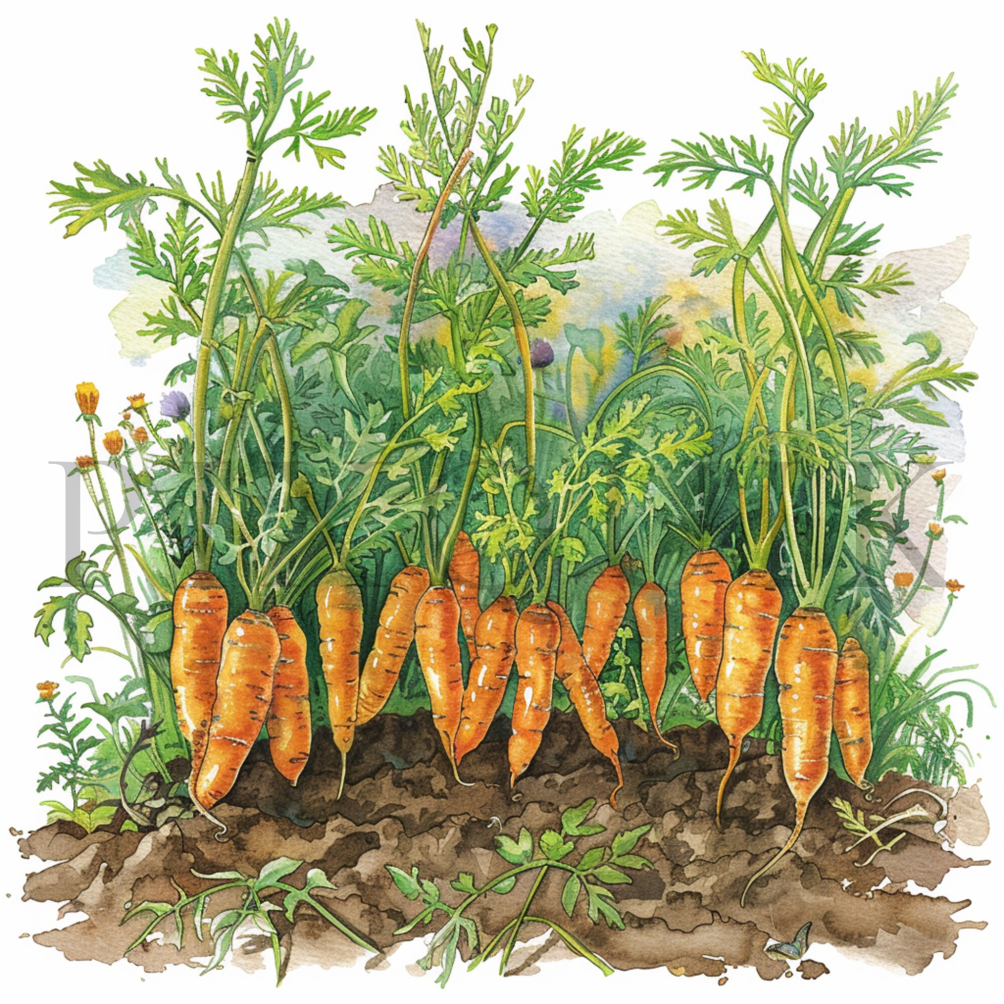 Watercolor Carrot Clipart 10 High Quality Jpgs Digital Download ...