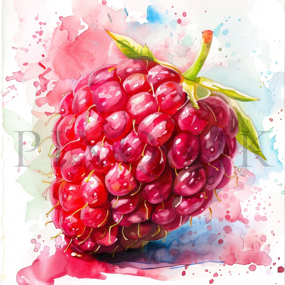Watercolor Raspberry Clipart | 11 High Quality Jpgs | Instant Digital ...