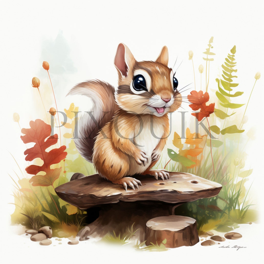 Chipmunk Clipart | Woodland Animal Clipart | 10 High Quality JPG | Cute ...