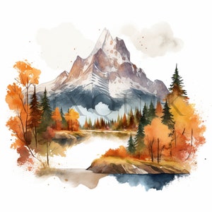Autumn Mountain Clipart | 10 High Quality Jpgs | Digital Download ...