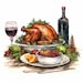Christmas Dinner Clipart | Holiday Food Illustrations (digital Download ...
