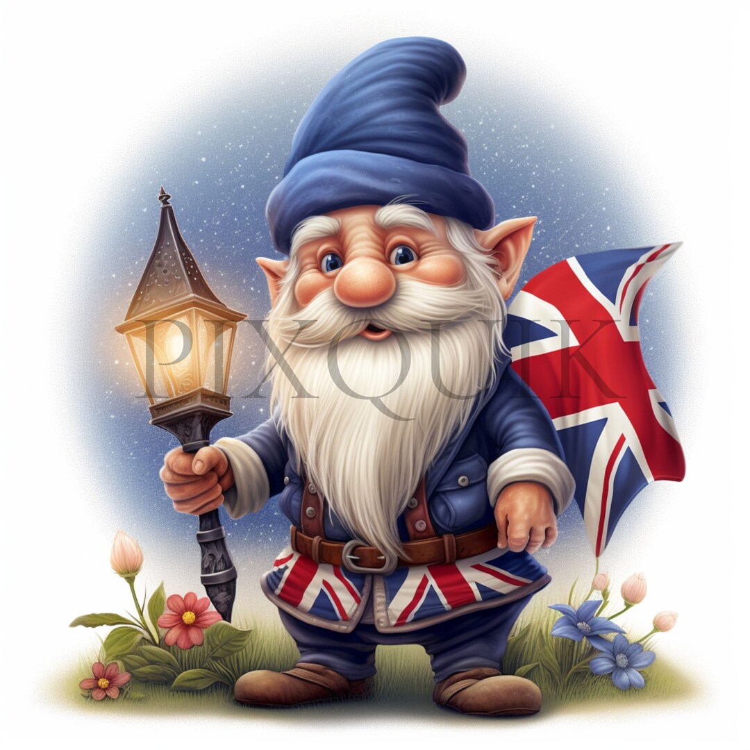Charming Union Jack Gnome Clipart 10 High Quality Jpgs Digital Download ...