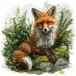 Woodland Animal Clipart | Fox Clipart | 10 High Quality JPG | Cute Fox ...