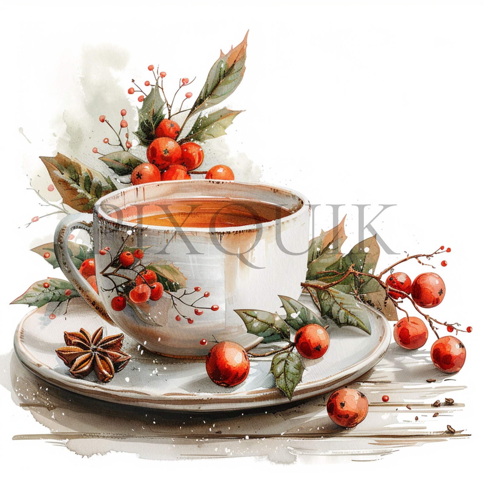 Holiday Tea Clipart | 10 High Quality Jpgs | Digital Download ...