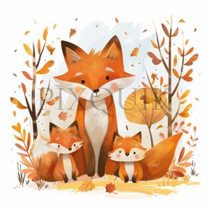 Fall Foxes Clipart | Autumn Clipart | Cute Fox | Fox Clipart | Fox ...