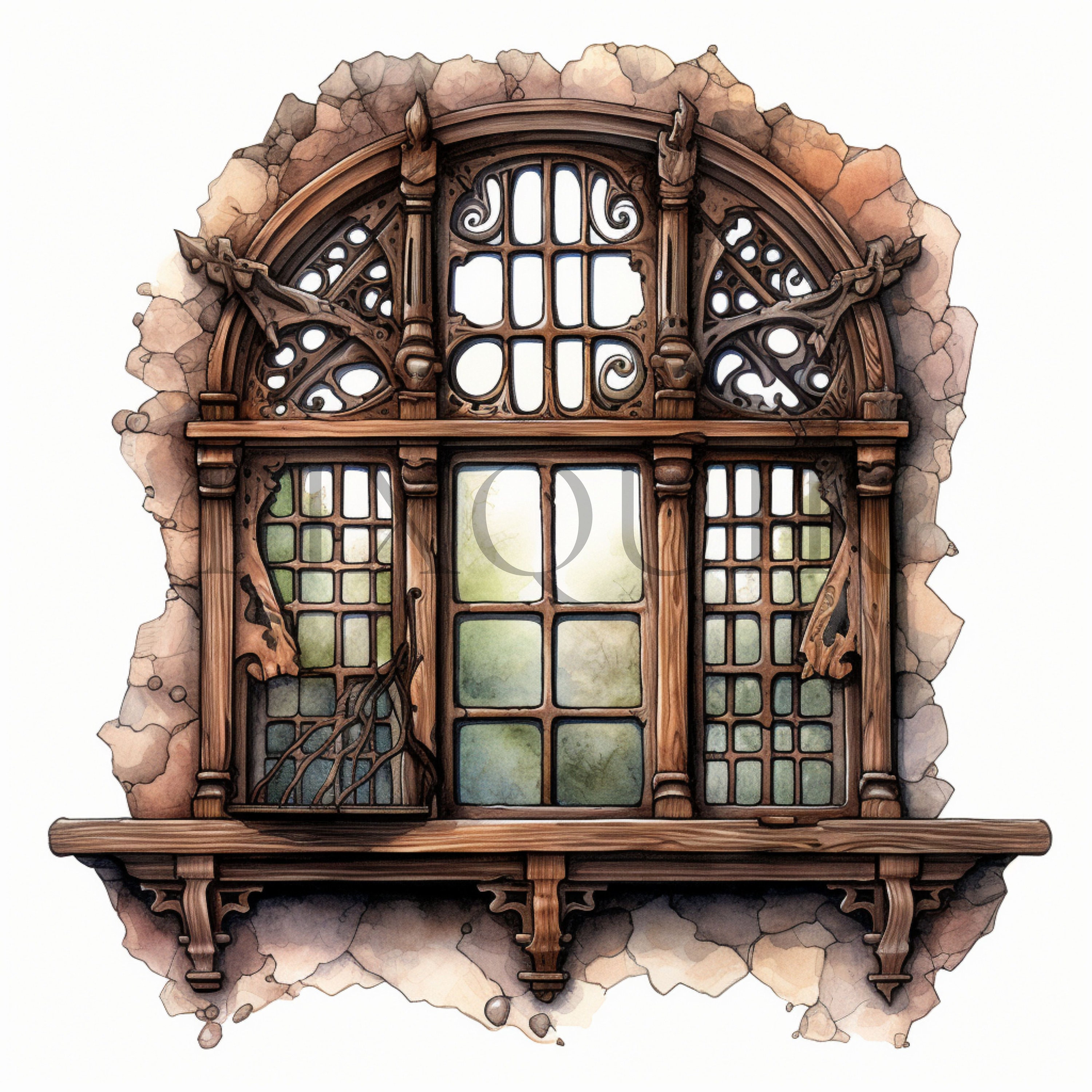 Old Window Clipart 10 High Quality Jpgs Vintage Wooden Window Rustic ...