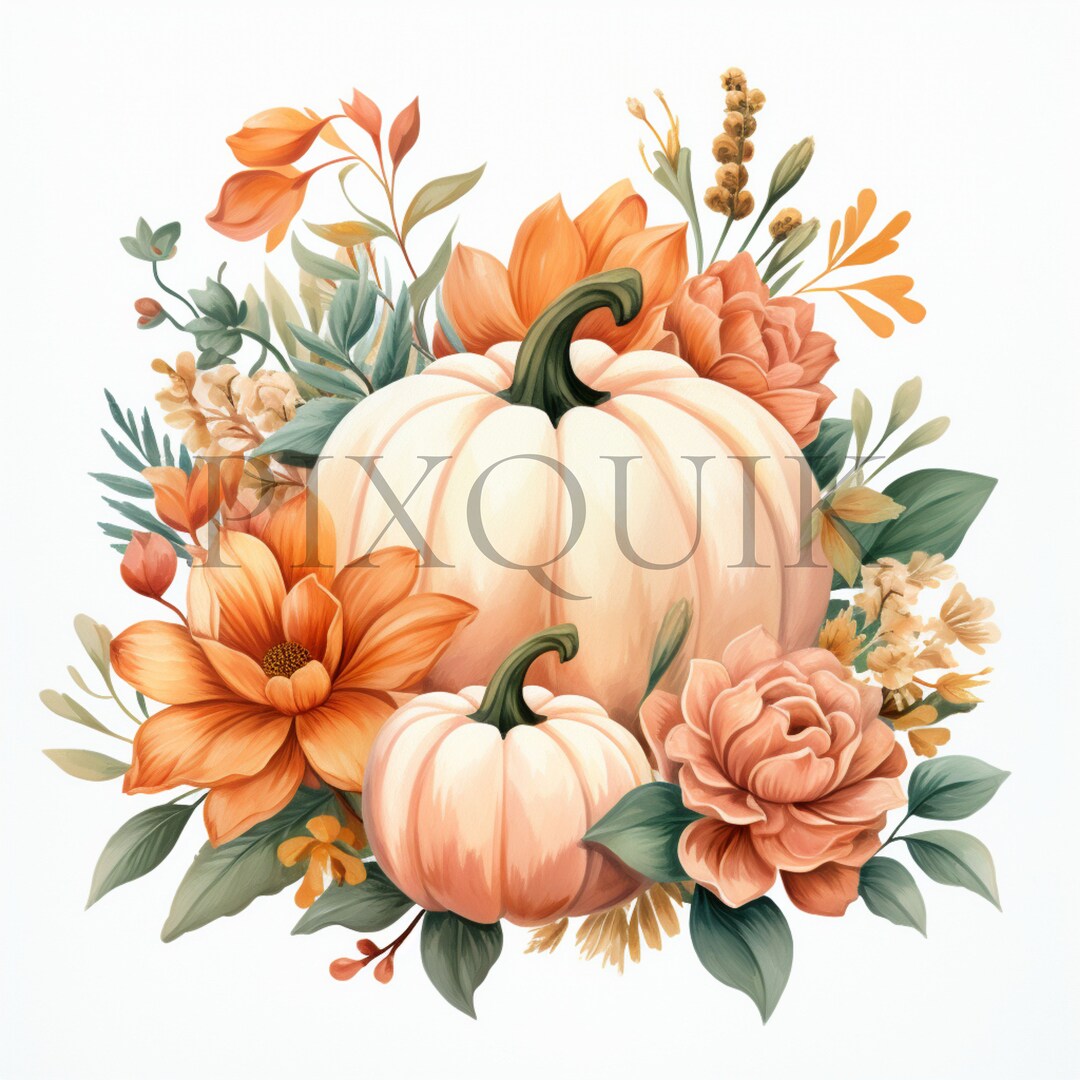 Pastel Pumpkins Clipart | Cute Pumpkin Clipart | 10 High Quality JPG ...