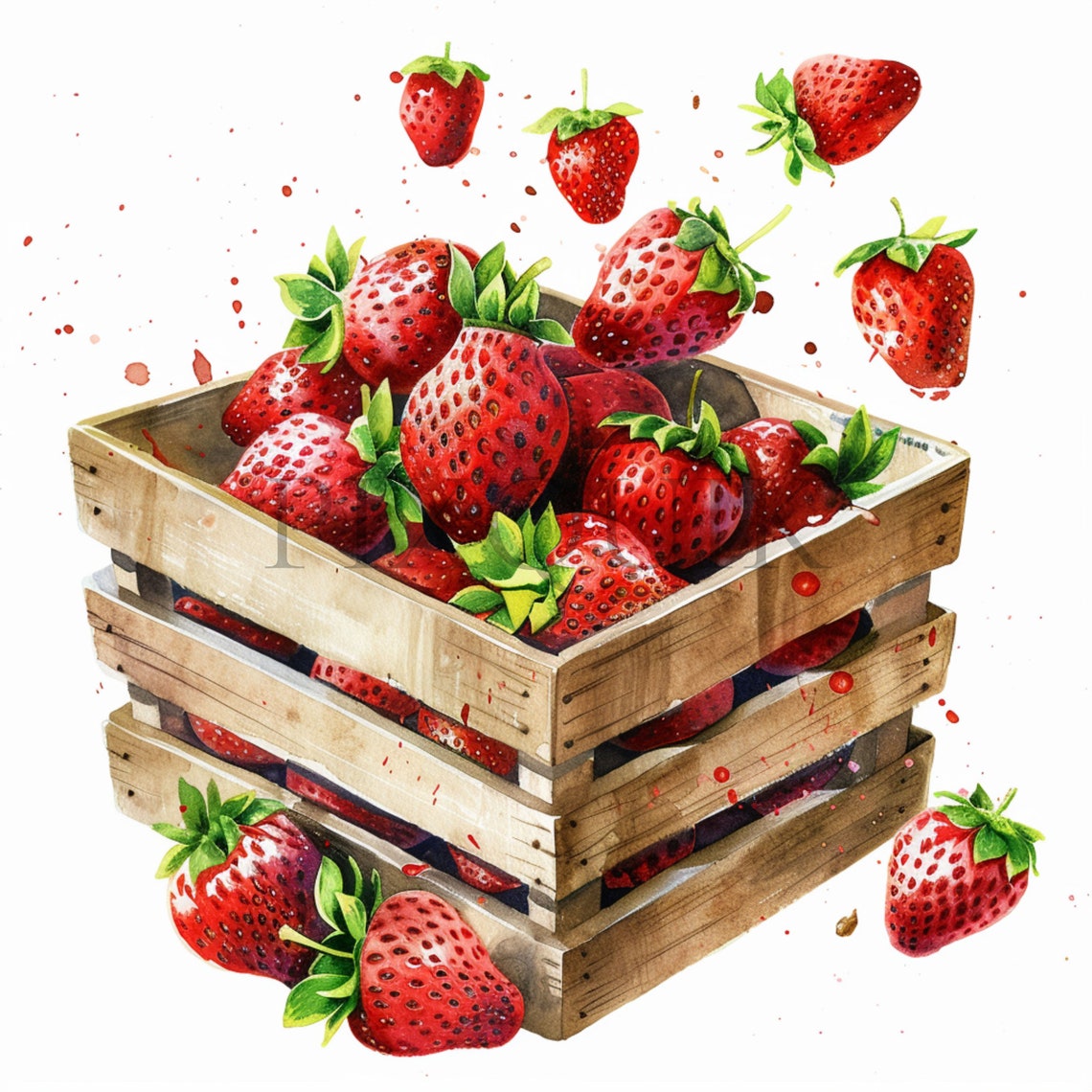 Watercolor Strawberry Clipart 10 High Quality Jpgs Strawberries Clipart ...