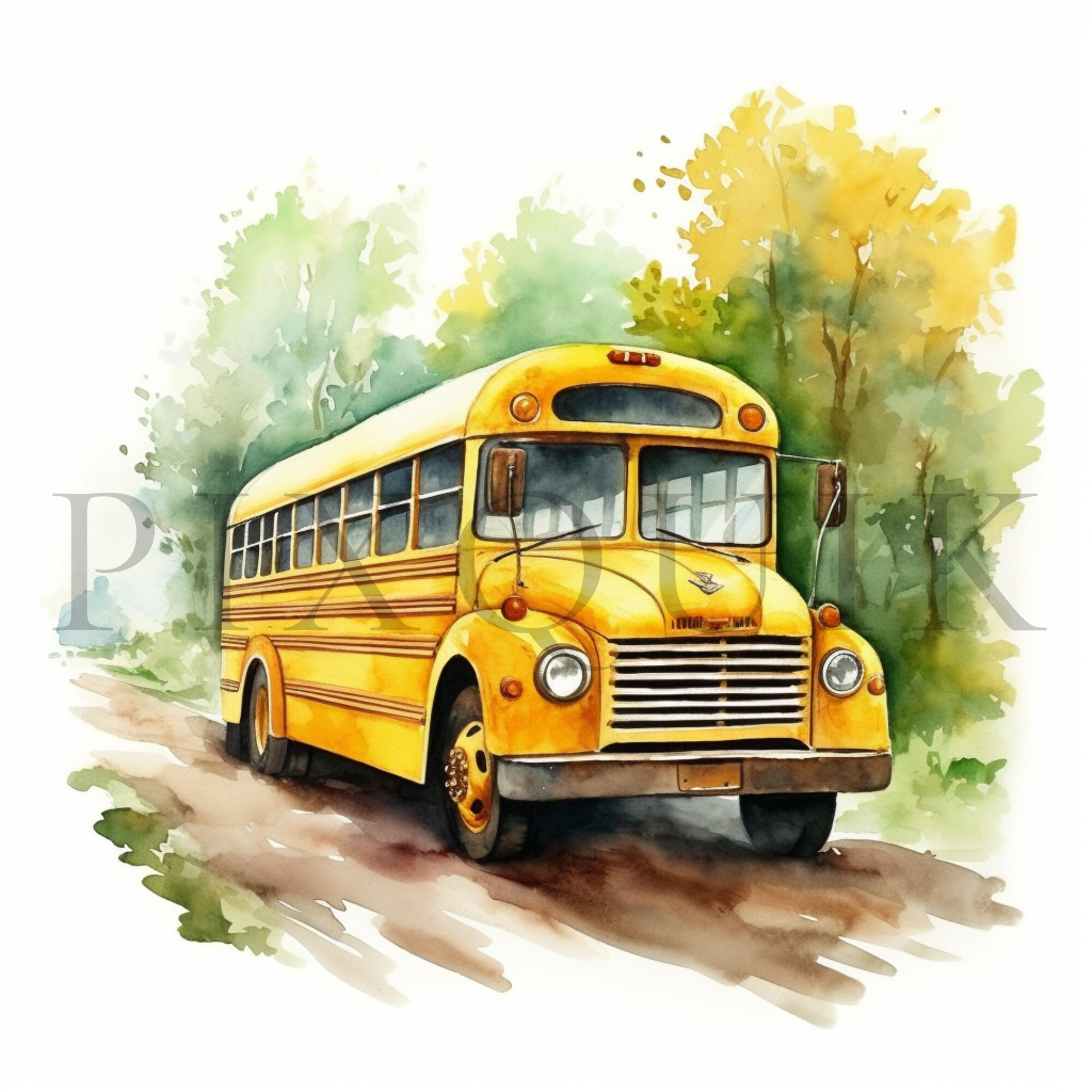 School Bus Clipart 10 High Quality Jpgs Digital Download Bus Clipart ...