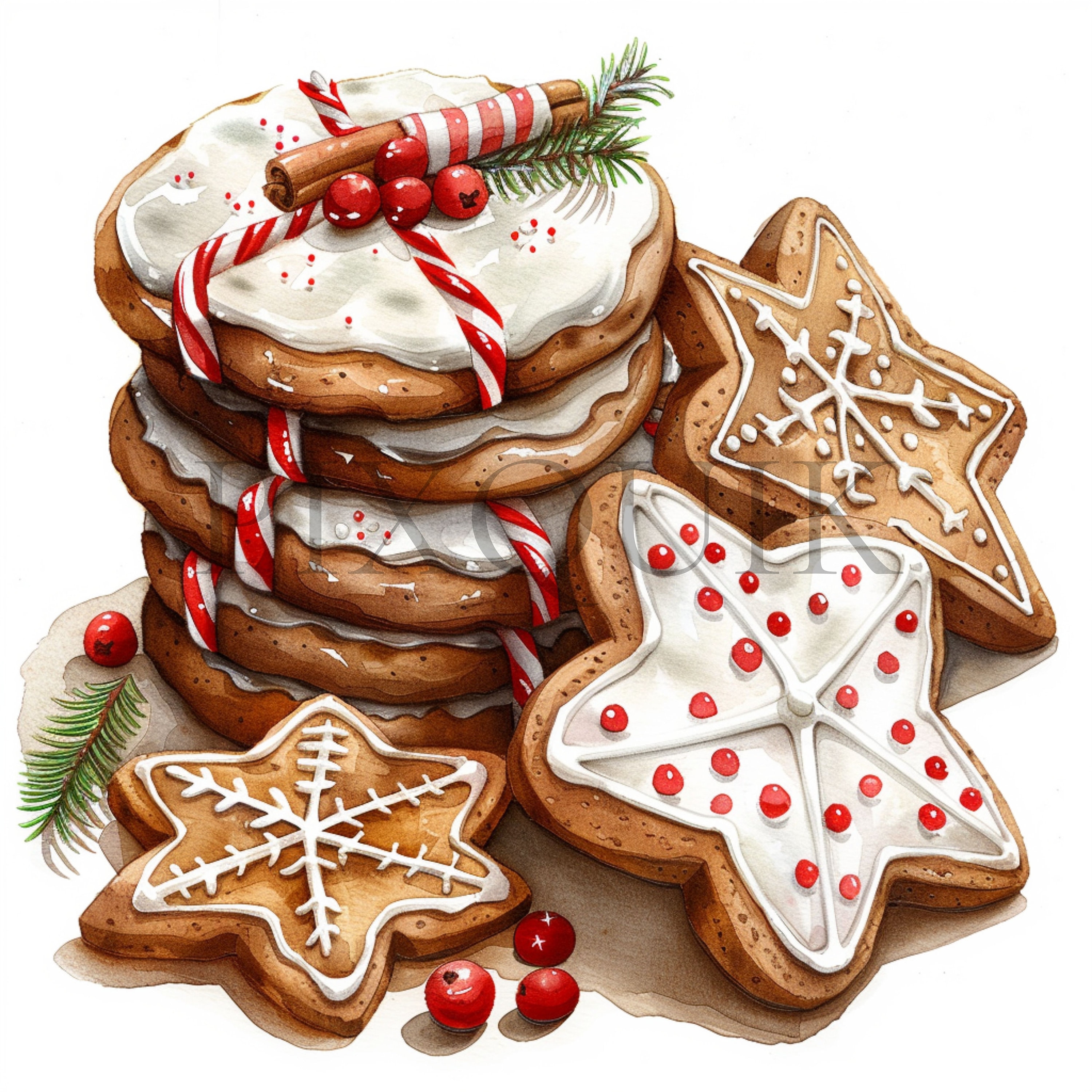 Christmas Baking Clipart 10 High Quality Jpg's Digital Download Holiday ...