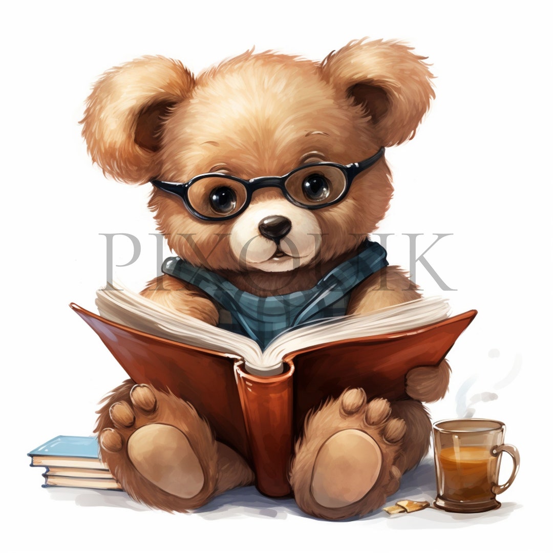 Teddy Bear Reading Clipart | 10 High Quality Jpgs | Commercial Use ...
