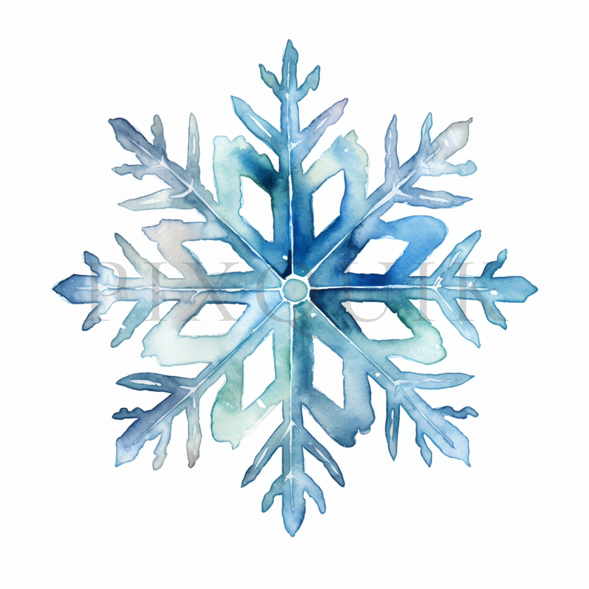 Snowflake Clipart 10 High Quality Jpgs Watercolor Snowflake Clipart ...