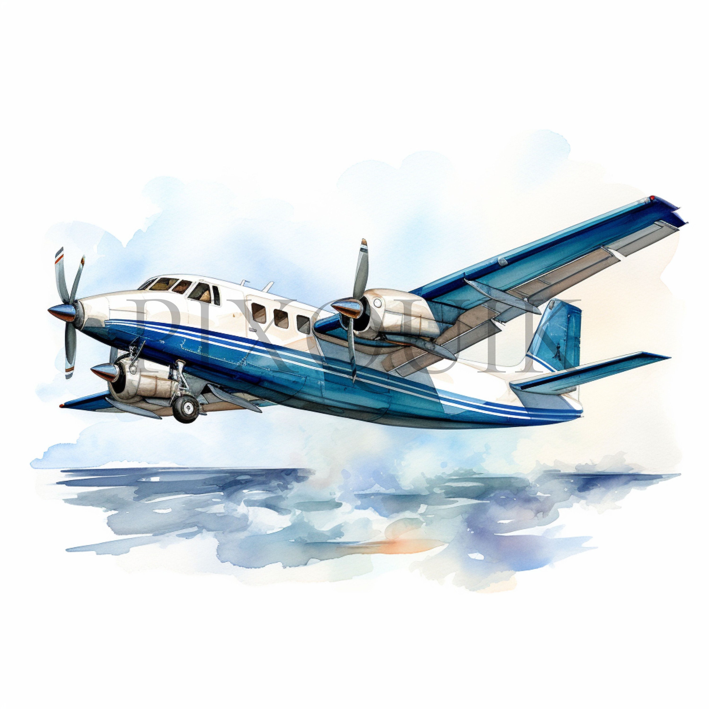 Watercolor Airplane Clipart – 10 Jpgs, Kids Decor, Commercial Use - Etsy