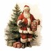 Vintage Santa Clipart | Retro Watercolor Christmas Art (digital ...
