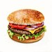 Watercolor Hamburger Clipart | Tasty Fast Food Illustration (jpgs) - Etsy