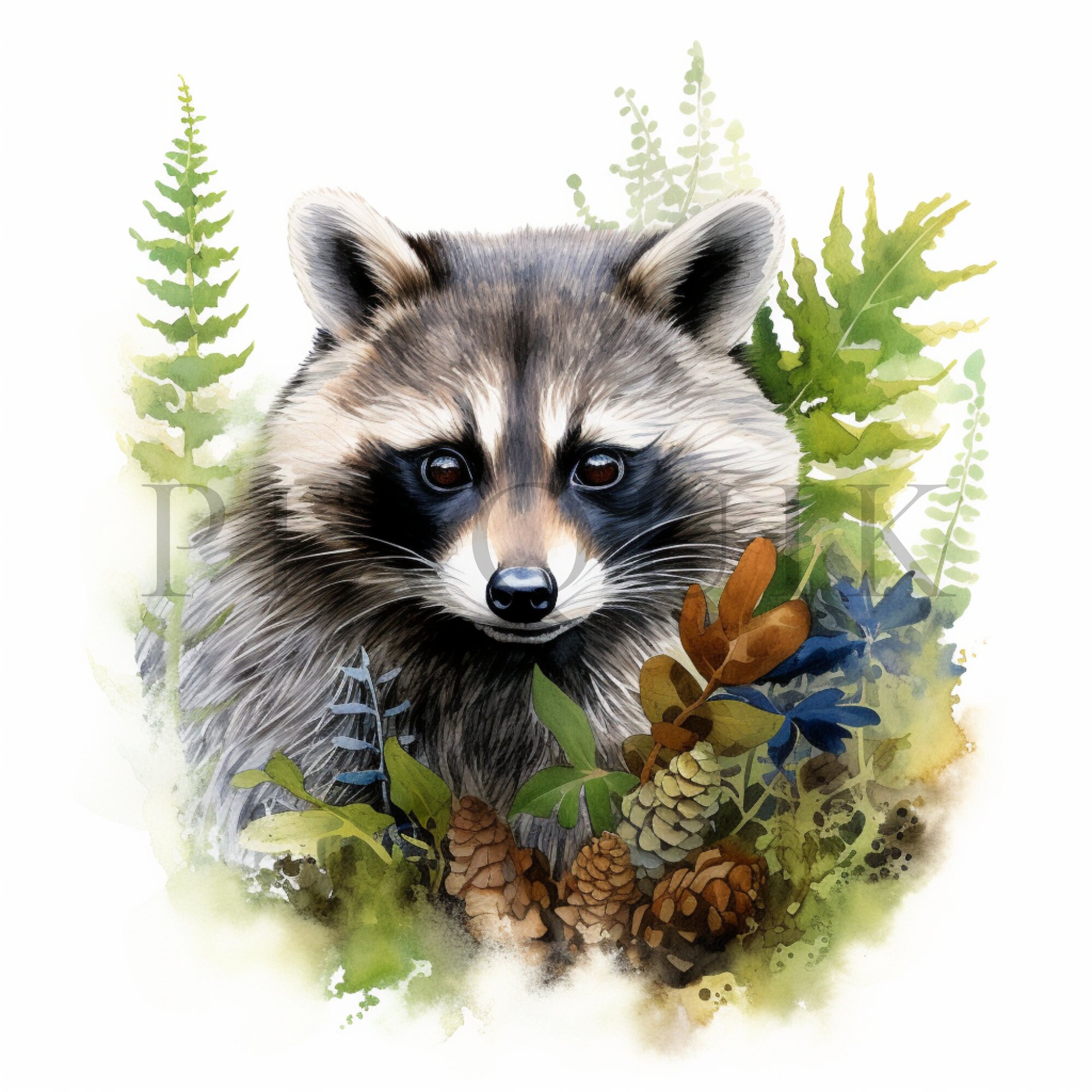 Watercolor Raccoon Clipart Bundle | Animal Jpgs (digital Download) - Etsy