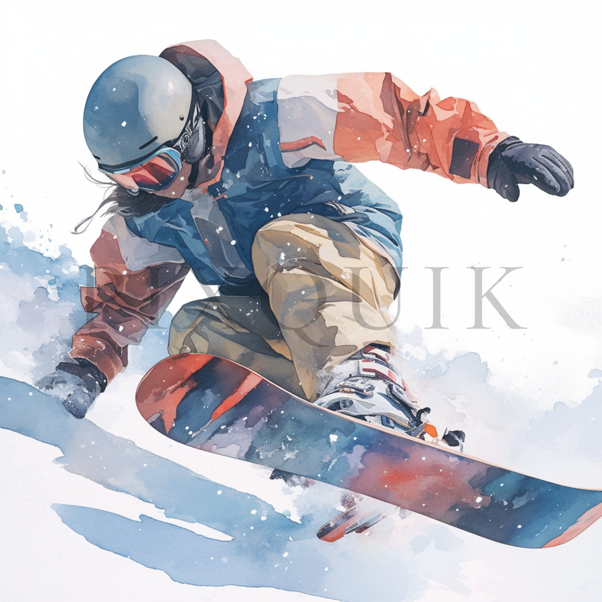 Winter Sports Clipart | Snowboarding, Ice Skating Jpgs (digital ...