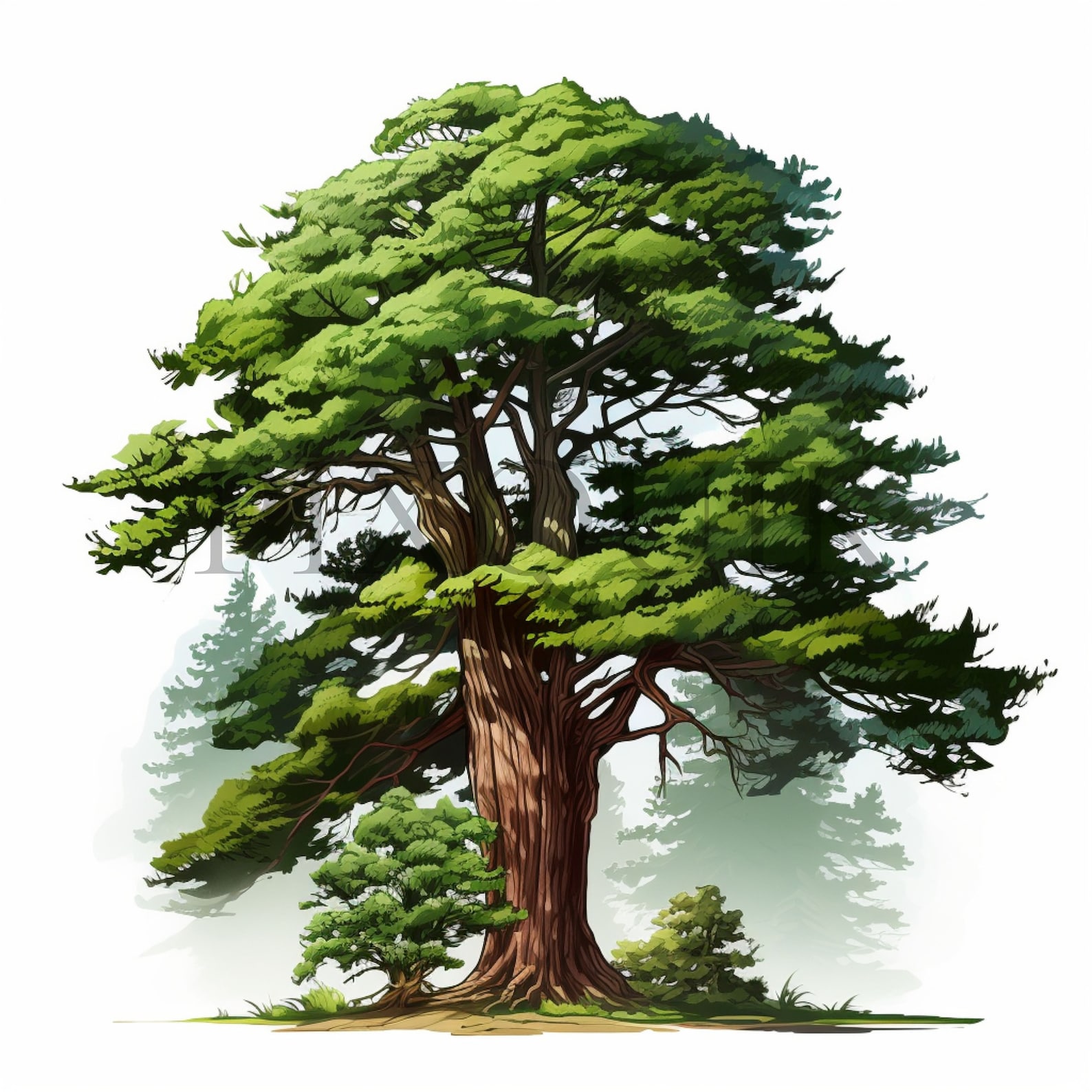 Evergreen Trees Clipart | 10 High Quality Jpgs | Digital Download ...