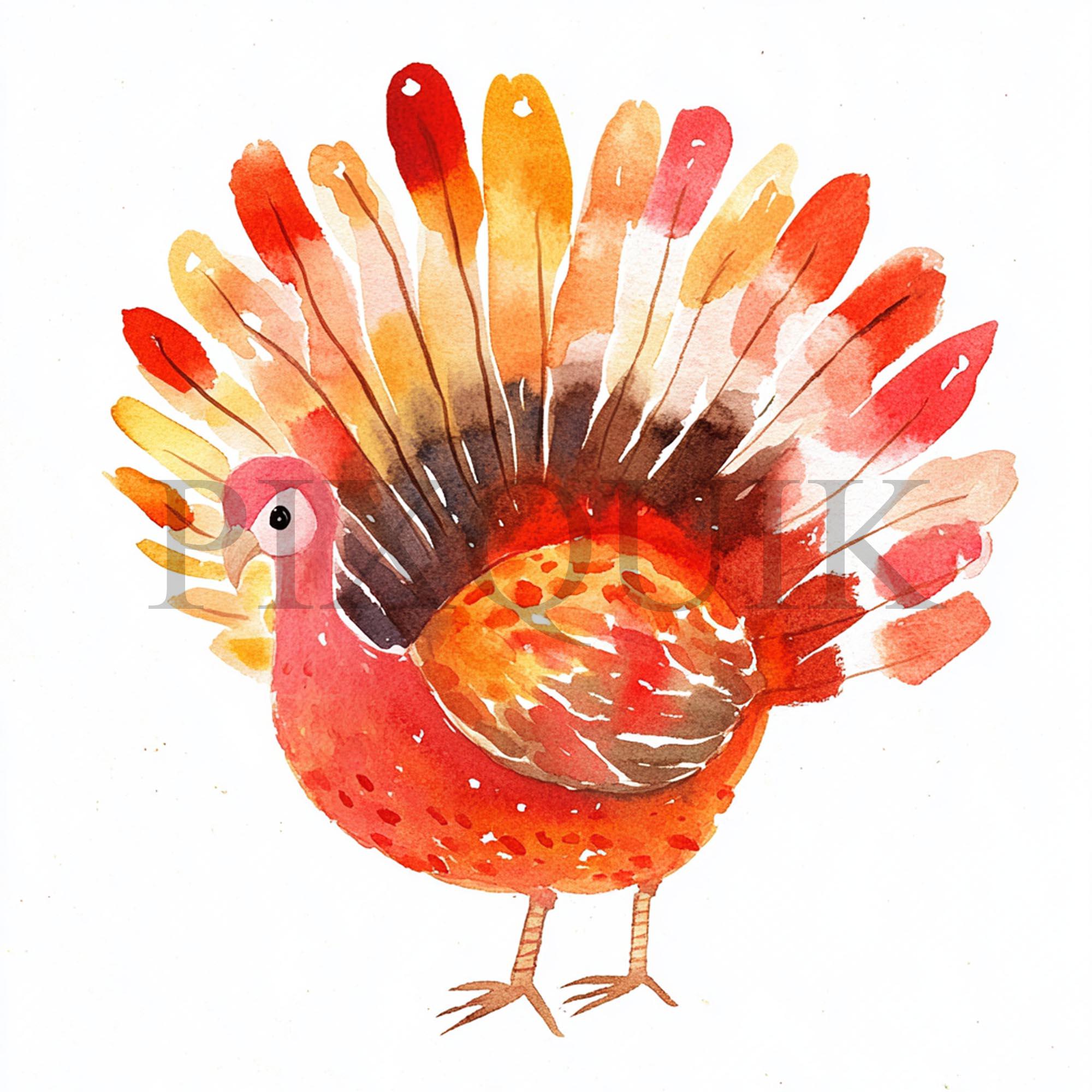 Autumn Turkey Clipart | 10 High Quality Jpg's | Thanksgiving Turkey ...