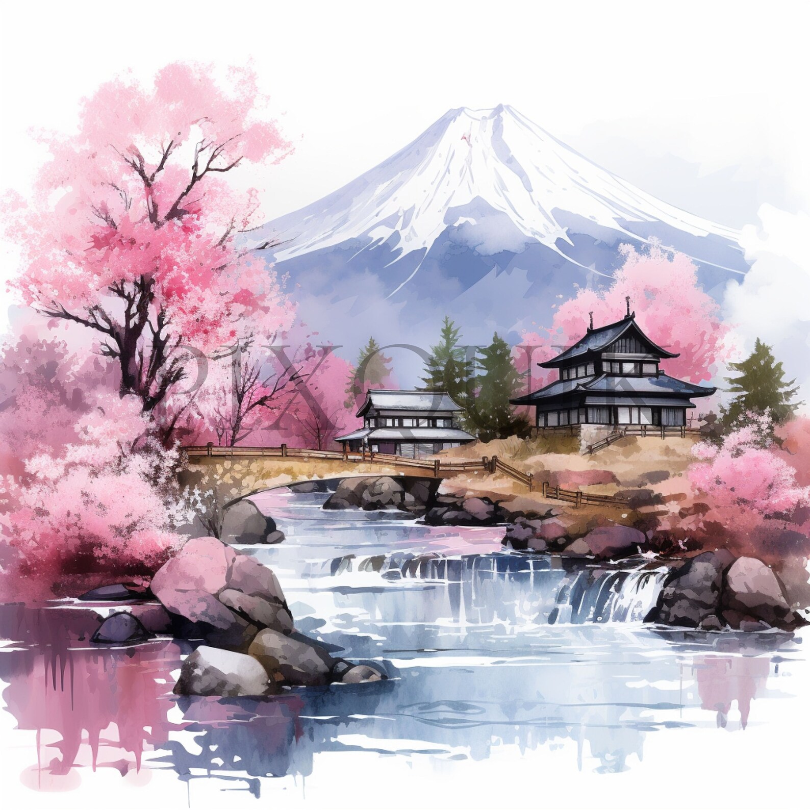 Japanese Landscape Clipart 10 High Quality Jpgs Printable Scenic ...