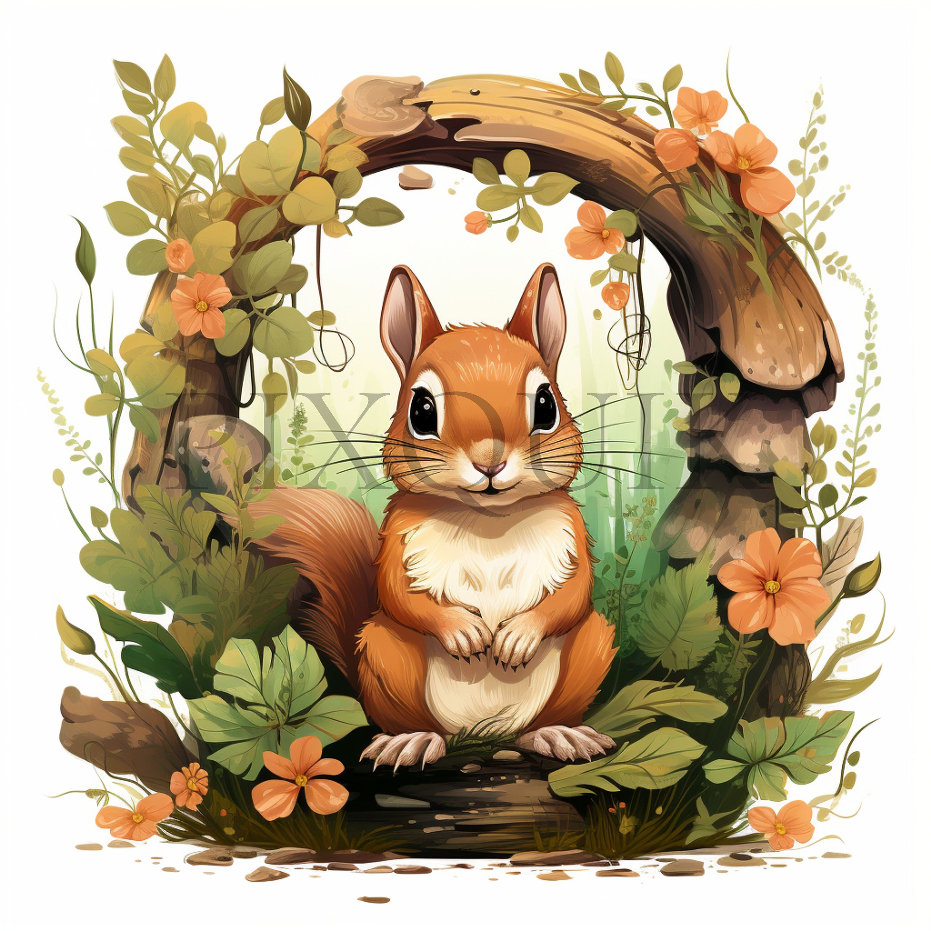 Chipmunk Clipart Woodland Animal Clipart 10 High Quality JPG Cute ...