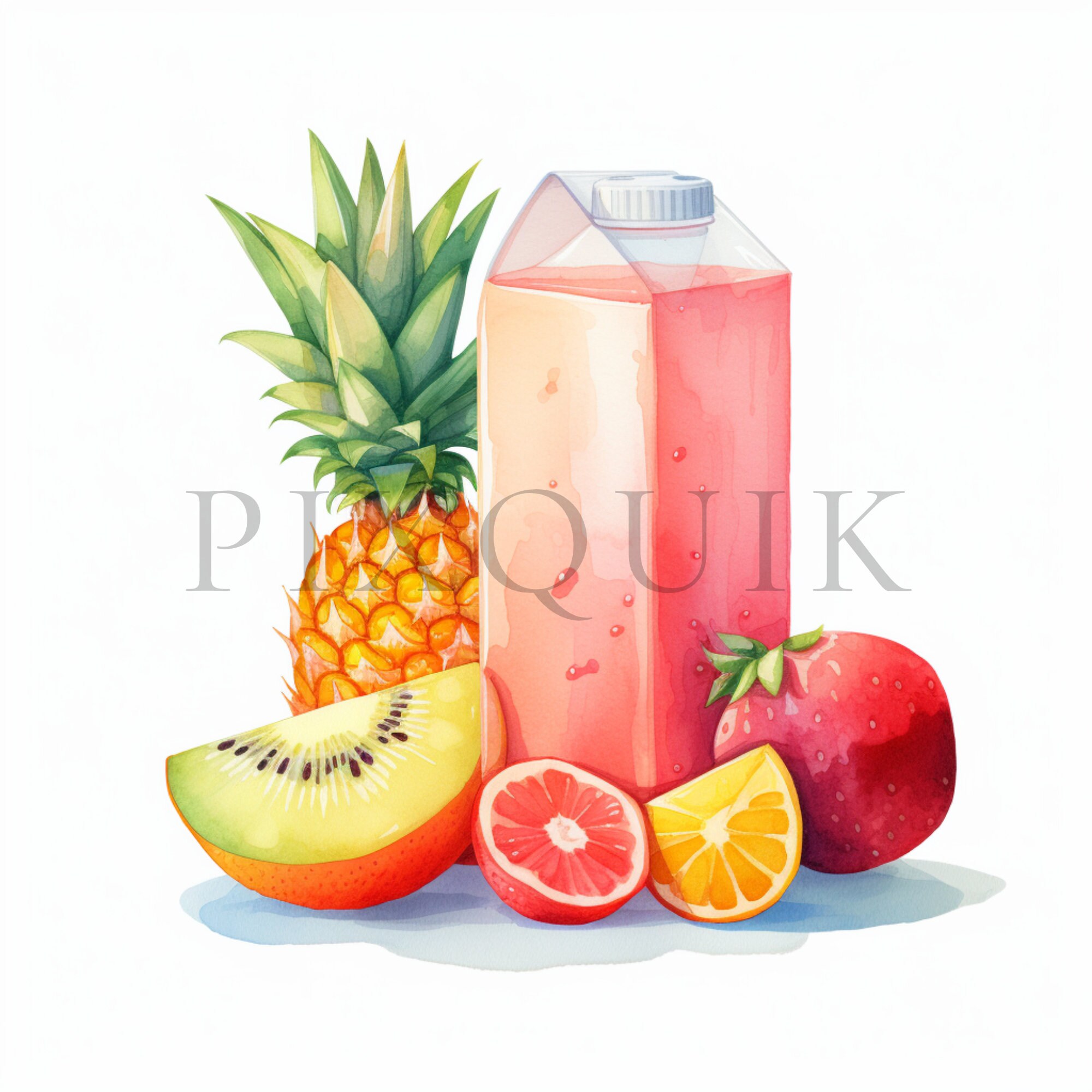 Juice Box Clipart | Fruit Juice Illustration (digital Download) - Etsy