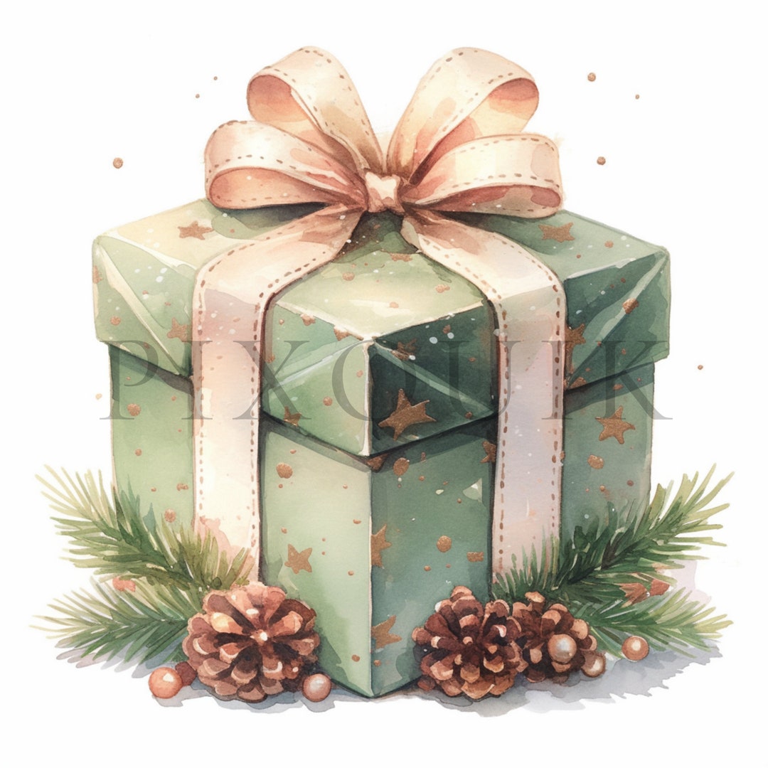 Christmas Gift Box Clipart | Holiday Present Jpgs (digital Download) - Etsy