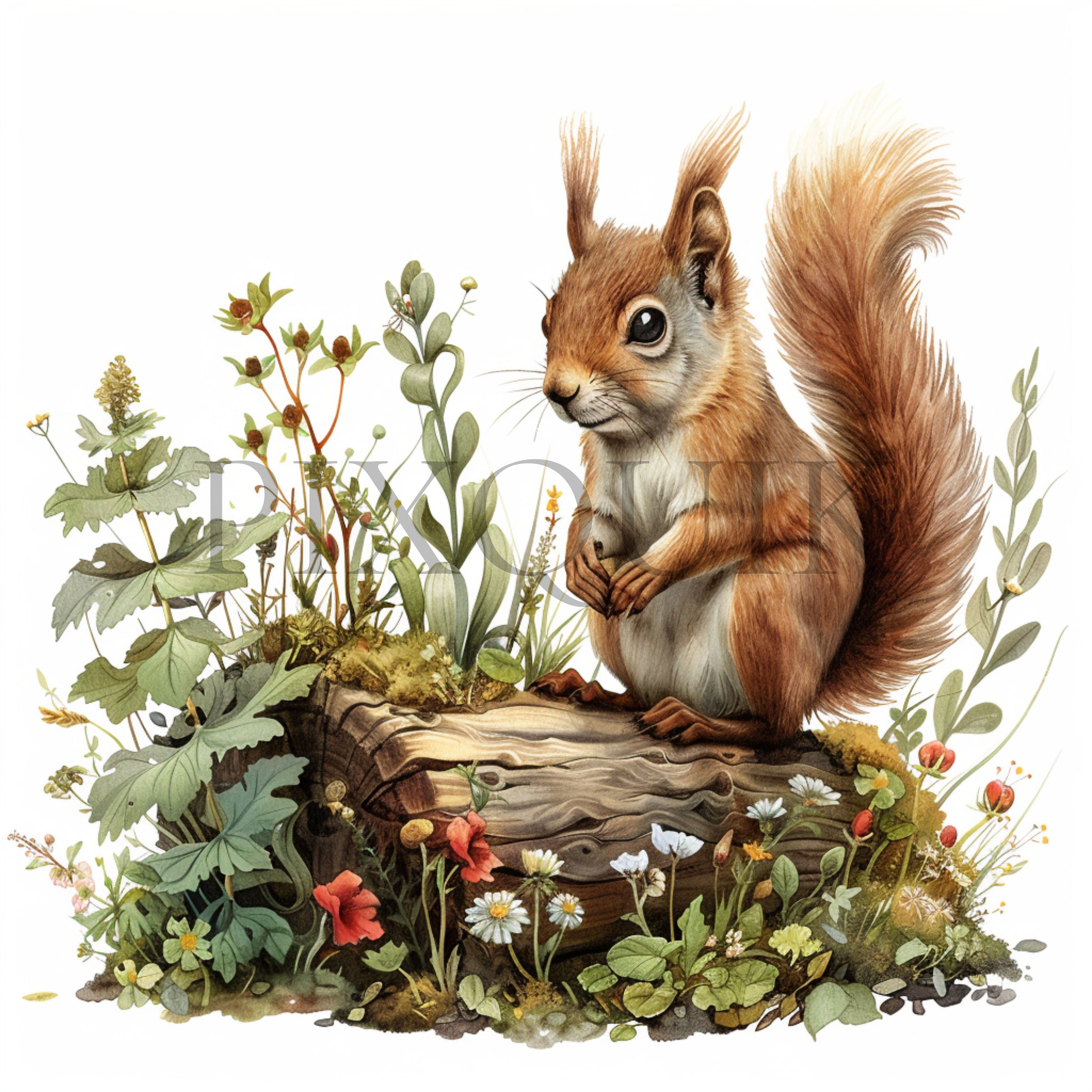 Woodland Animal Clipart Squirrel Clipart 10 High Quality JPG Cute ...