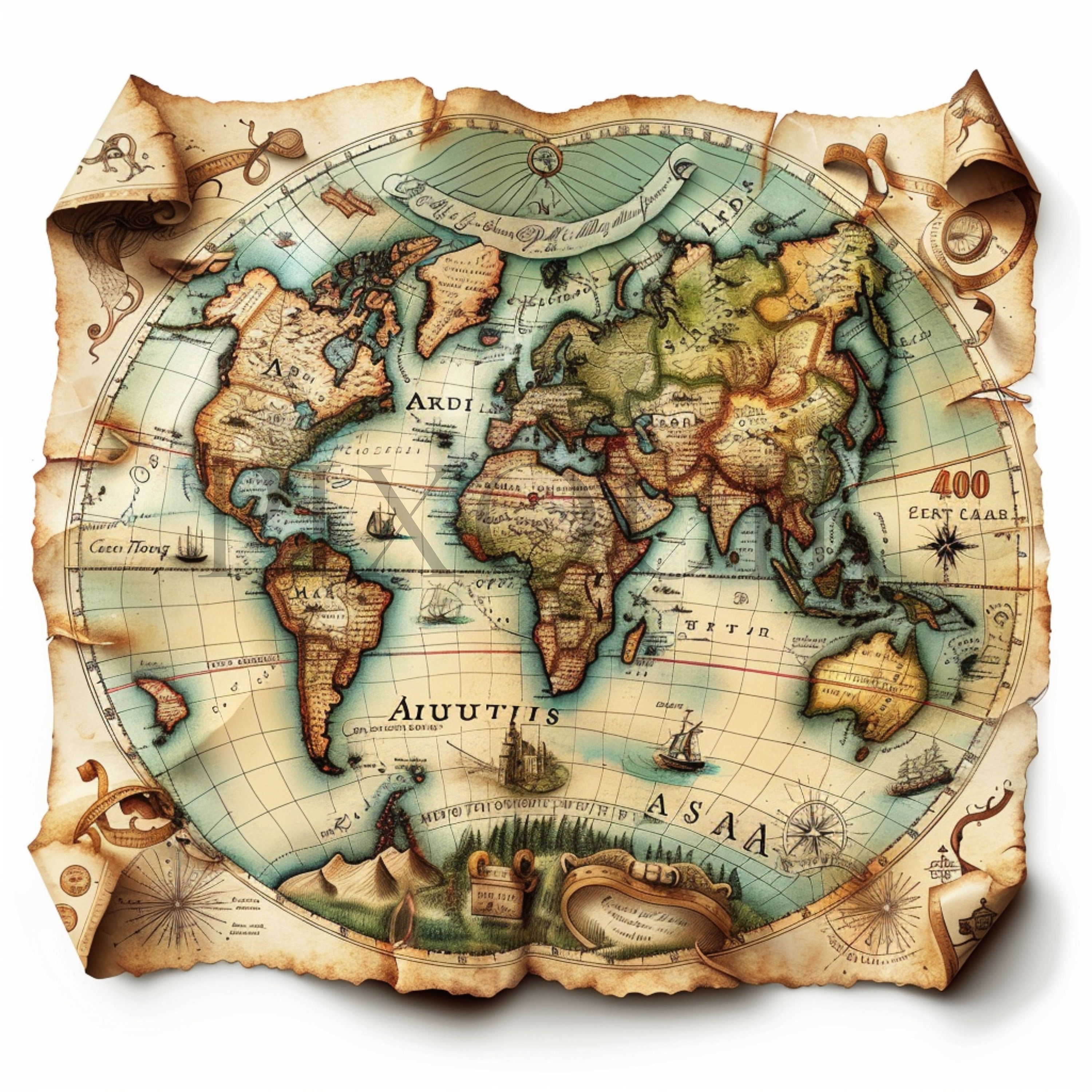 Map Clipart Vintage Map Clipart Old Map Clipart 10 High Quality JPG ...