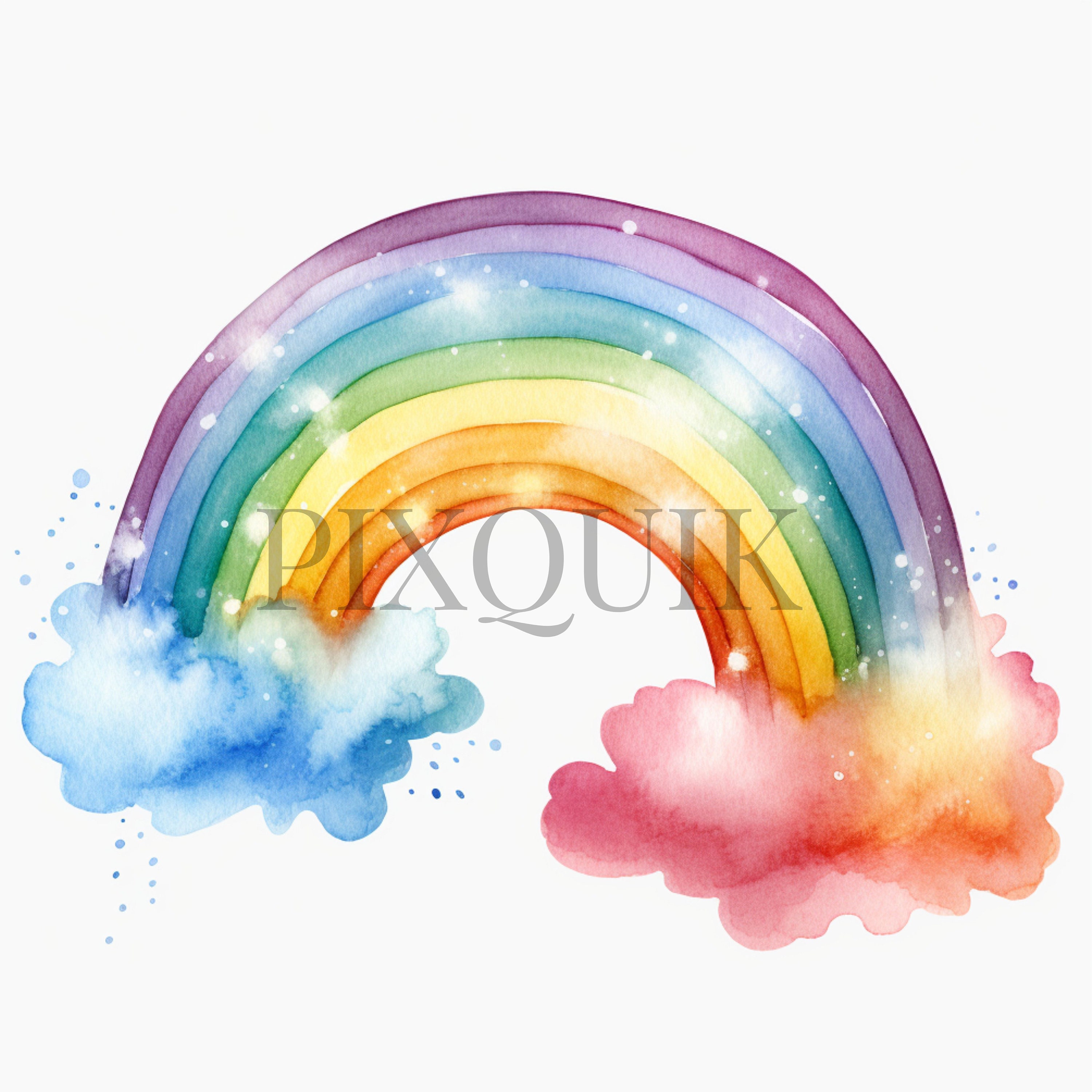 Watercolor Rainbow Clipart 10 High Quality Jpgs Rainbow Clip Art ...