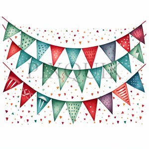 Christmas Bunting Clipart | 10 High Quality Jpg's | Digital Download ...