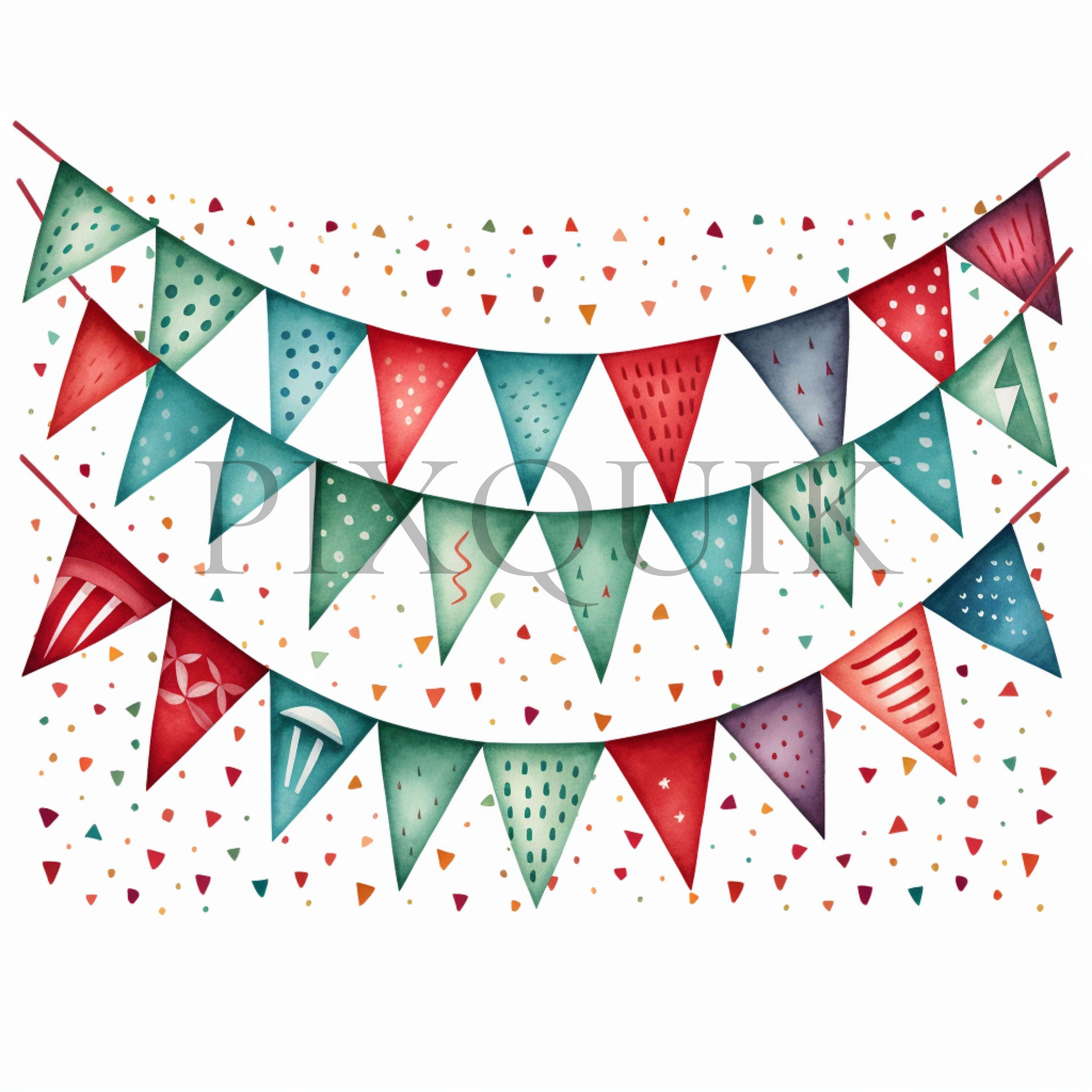 Christmas Bunting Clipart | Festive Banner Designs (digital Download ...