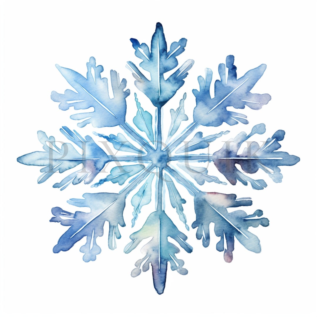 Watercolor Snowflake Clipart - 10 High Quality Jpgs | Winter Clipart ...