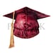 Maroon Graduation Cap Clipart - 10 High Quality Jpgs | Digital Download ...