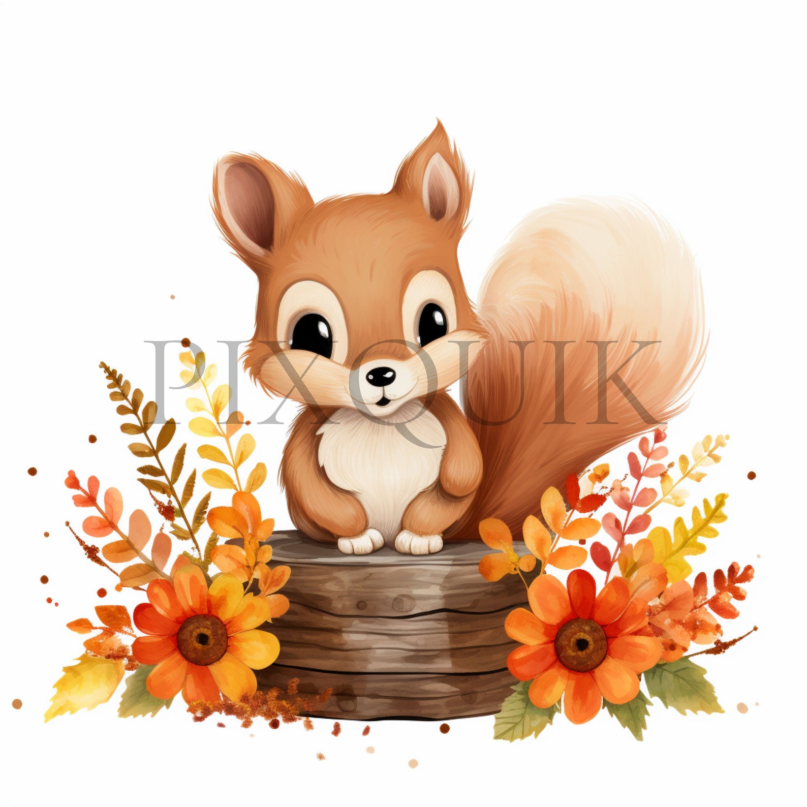 Cute Fall Squirrel Clipart | 10 JPG Illustrations (instant Download) - Etsy