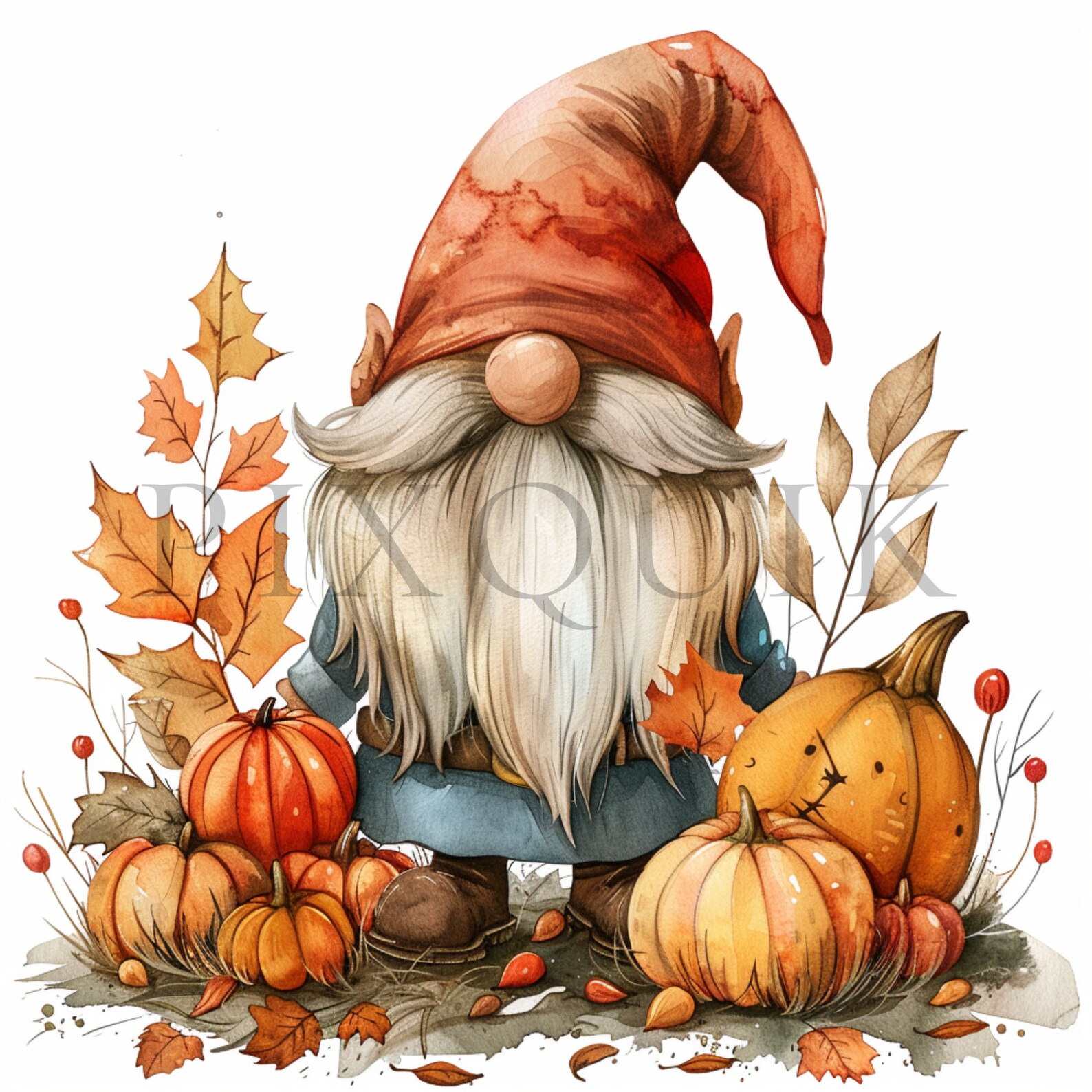 Thanksgiving Gnome Clipart | Fall Watercolor Gnomes (digital Download ...