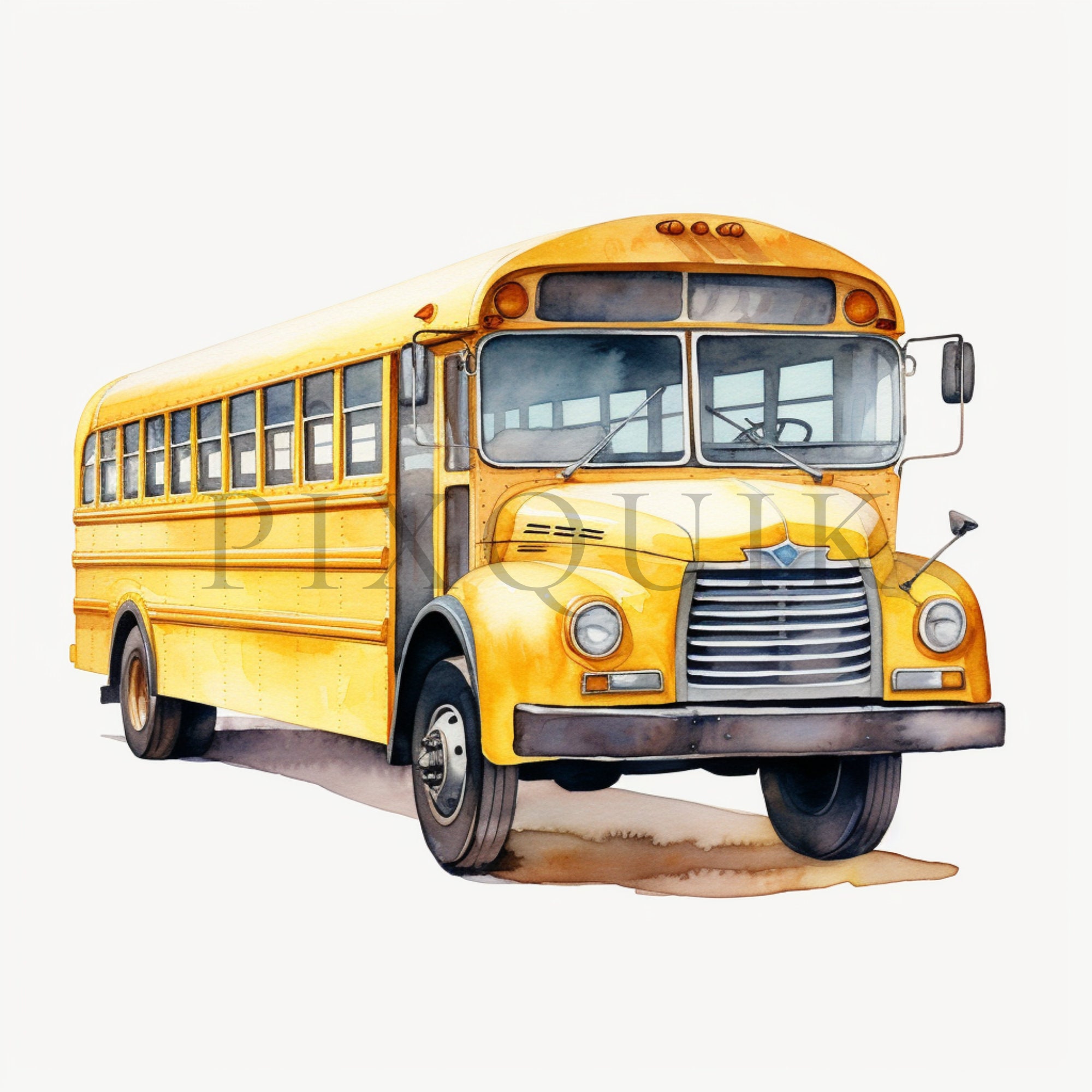 School Bus Clipart 10 High Quality Jpgs Digital Download Bus Clipart ...