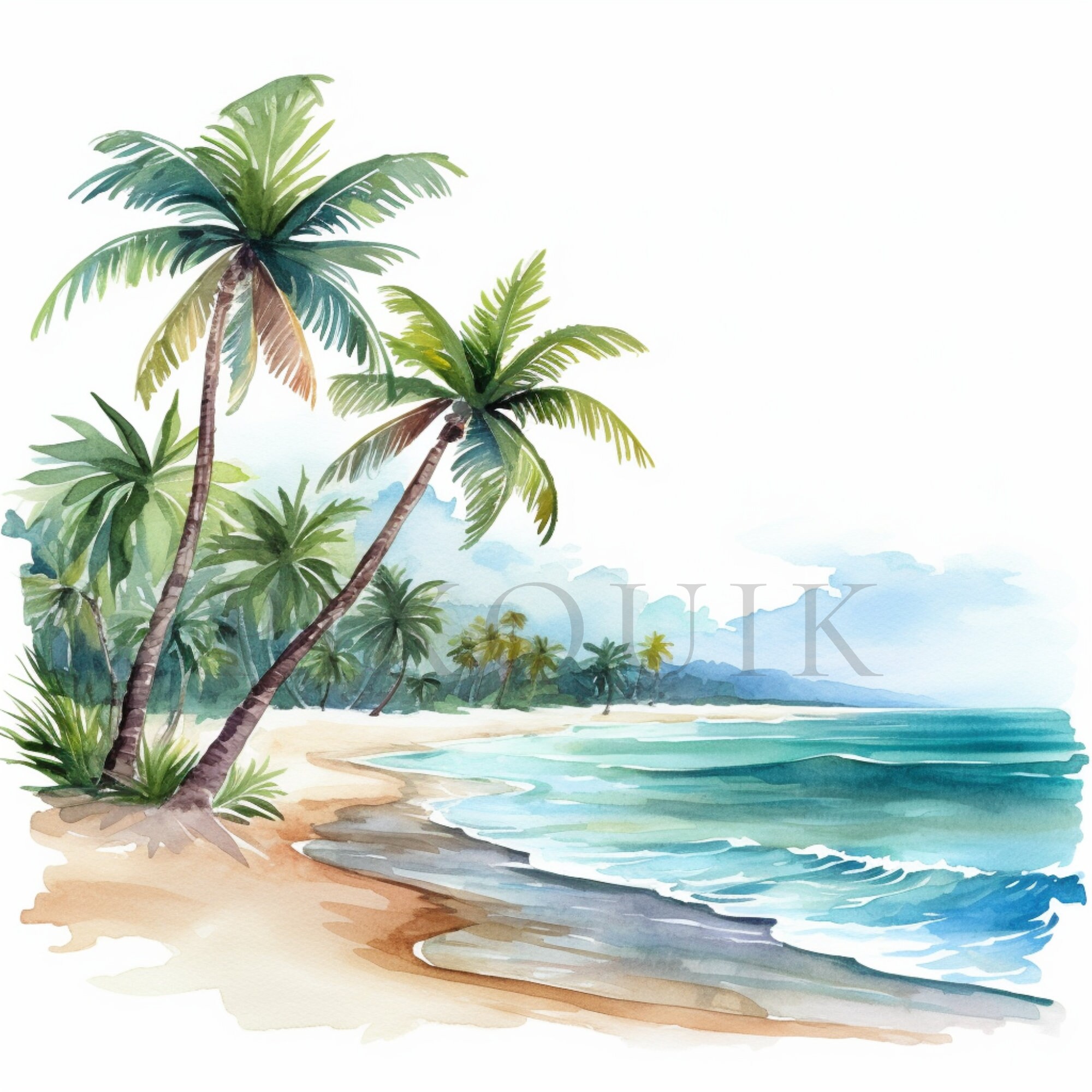 Beach Clipart 10 High Quality Jpgs Digital Download Beach Clip Art ...