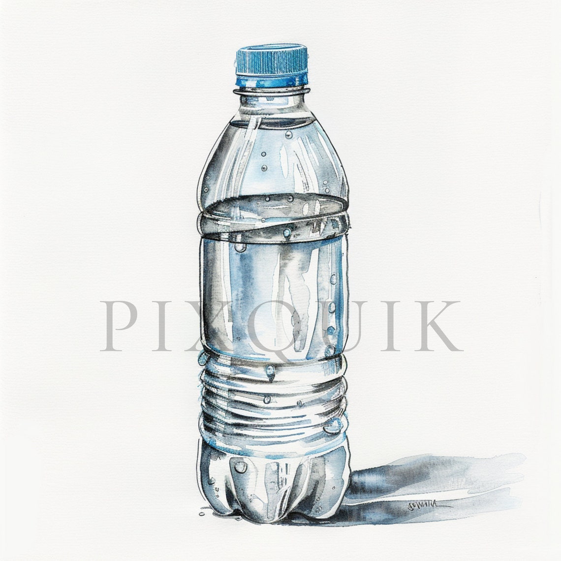 Watercolor Water Bottle Clipart 10 High Quality Jpgs Instant Digital ...