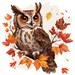Autumn Owl Clipart | Fall Bird JPG Graphics (digital Download) - Etsy