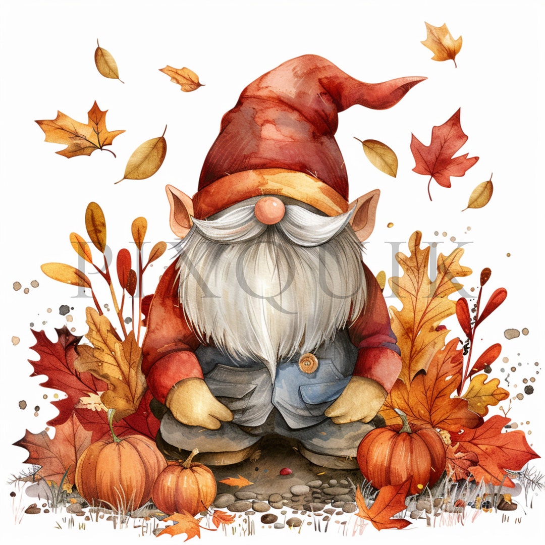 Thanksgiving Gnome Clipart | Fall Watercolor Gnomes (digital Download ...