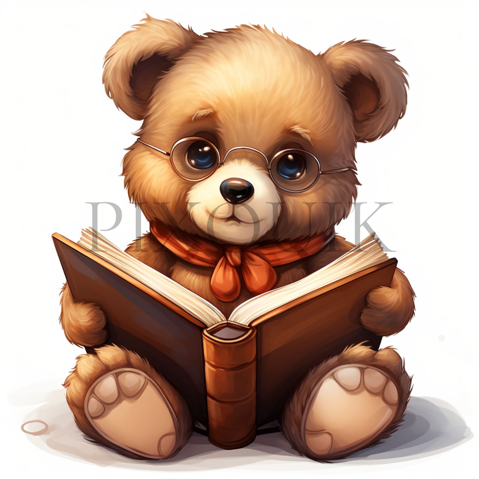 Teddy Bear Reading Clipart | High-quality Jpgs, Commercial Use (digital ...
