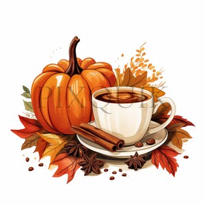 Pumpkin Spice Coffee Clipart | Pumpkin Spice Clipart | 10 High Quality ...