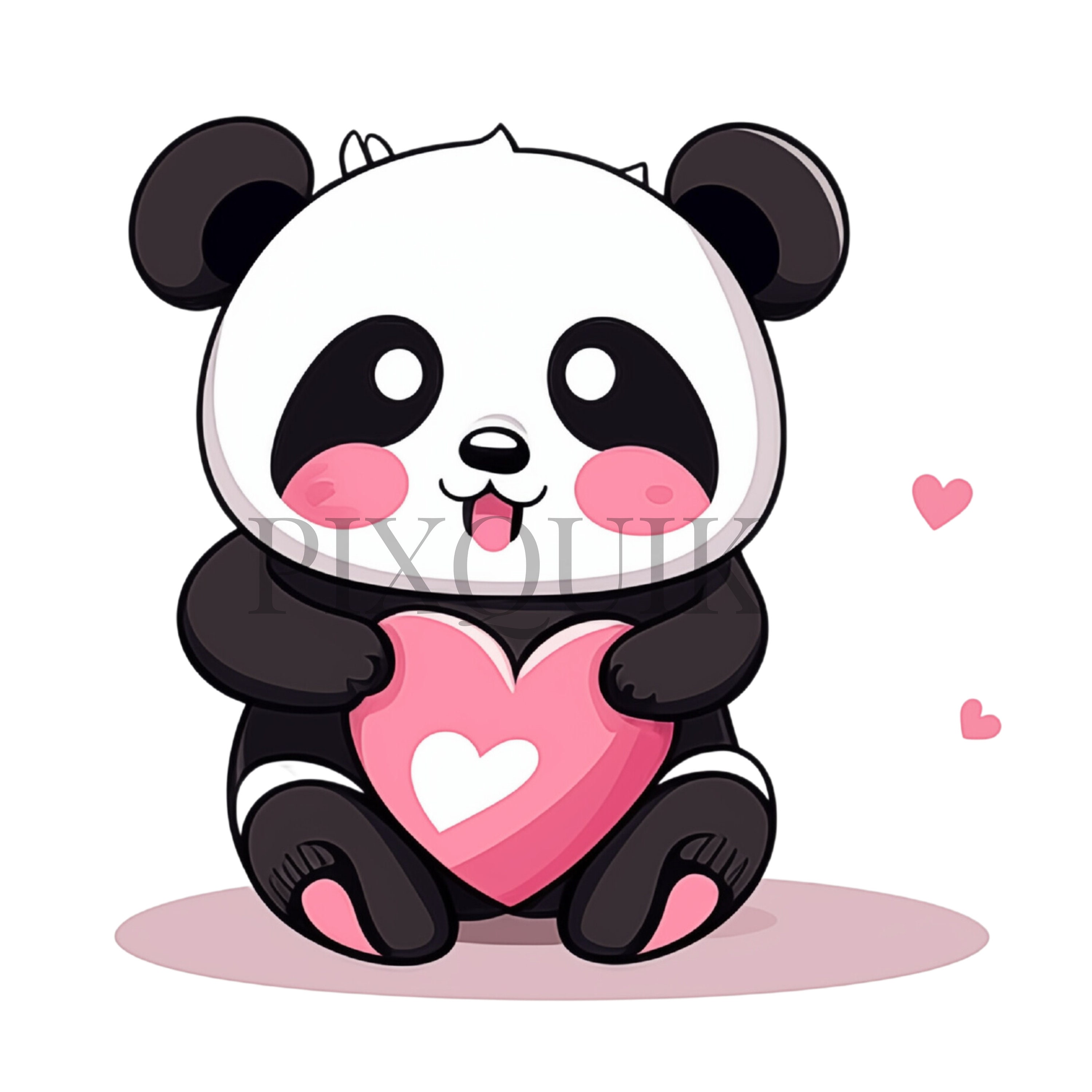 Valentine Cute Panda Clipart Valentines Day Graphics in PNG and SVG ...
