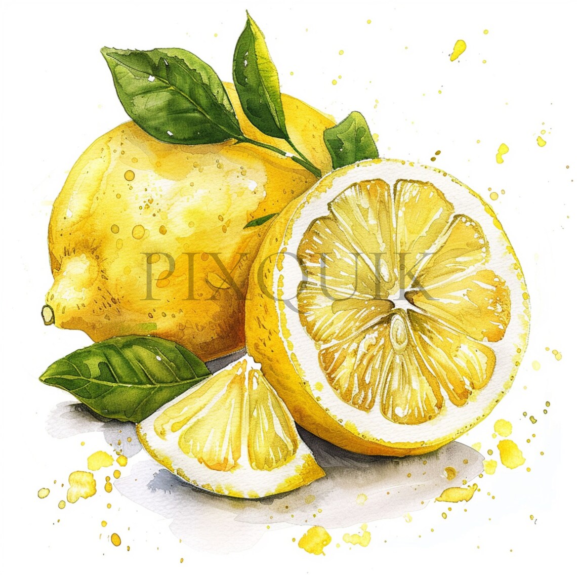Watercolor Lemons Clipart | High Quality JPG, Nursery Art (digital ...