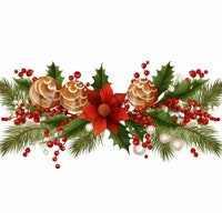 20 Christmas Garland Clipart, Seamless Border, Printable Watercolor ...